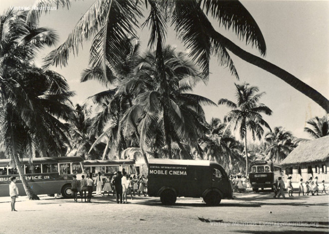 Pointe aux Canonniers - The Mobile Cinema in Mauritius - 1960s ...