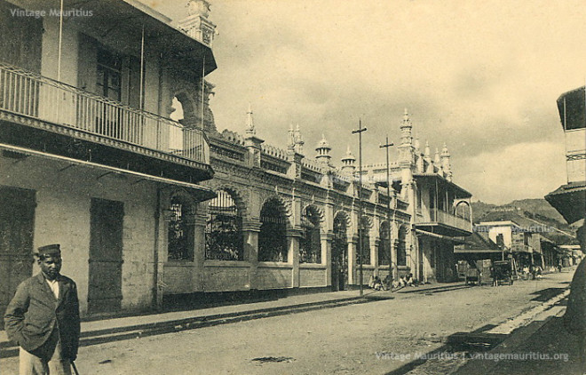 Port Louis - Jummah Mosque Street and the Mosque - early 1900s ...
